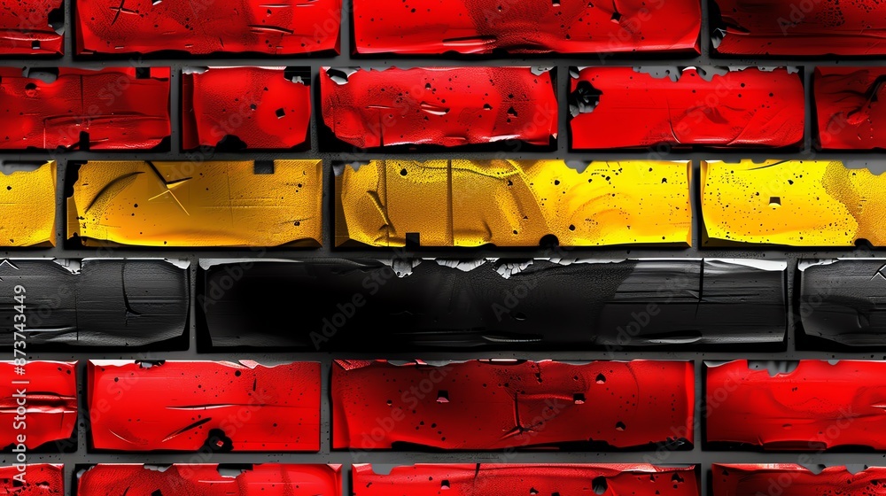 Seamless pattern of the German flag in a handdrawn style, featuring ...