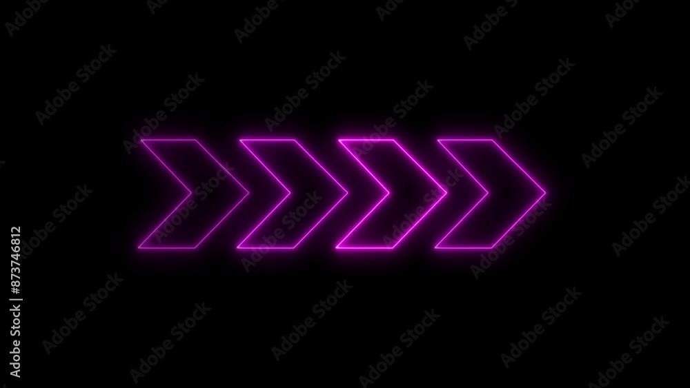 Neon direction concept, neon arrow icon, arrows indicates the direction ...