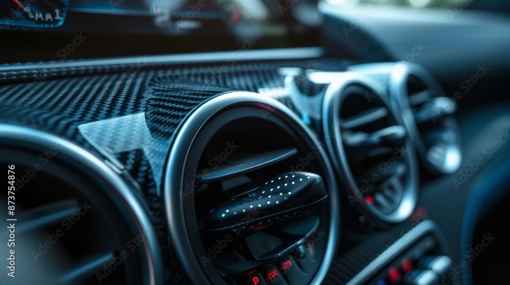 Car air conditioning controller It showcases touch buttons and dials ...