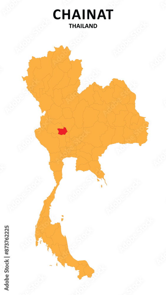 Chainat Map is highlighted on the Thailand map with detailed State and ...