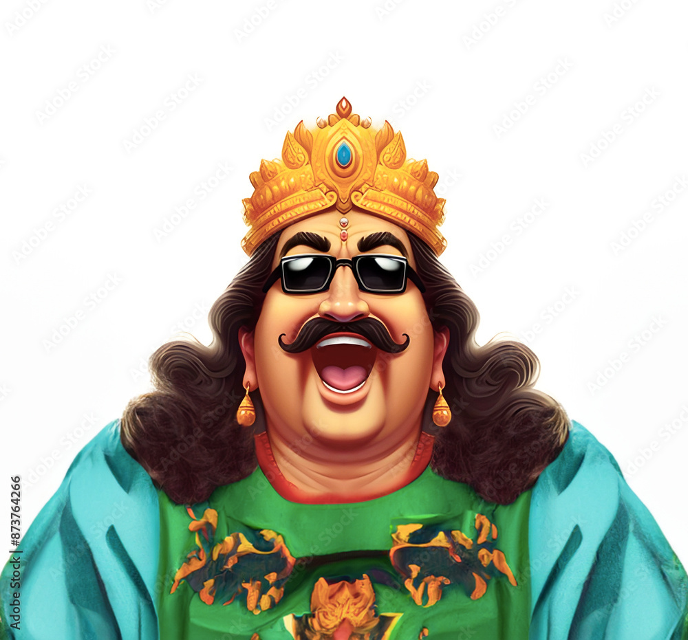 Kerala Onam Festival Character Mahabali Thamburan Happy Face with ...