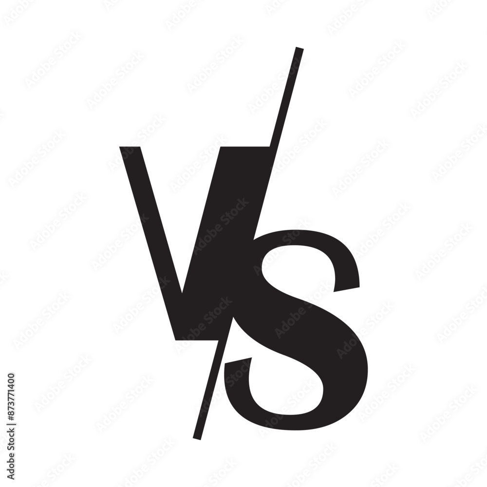 simple vs logo design vector, flat versus icon, Letter logo design vs ...