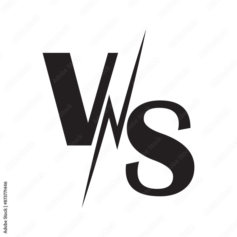 simple vs logo design vector, flat versus icon, Letter logo design vs ...