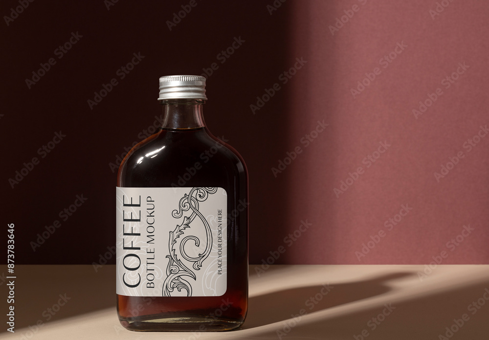 Coffee Bottle Label Mockup With Generative AI Stock Template | Adobe Stock