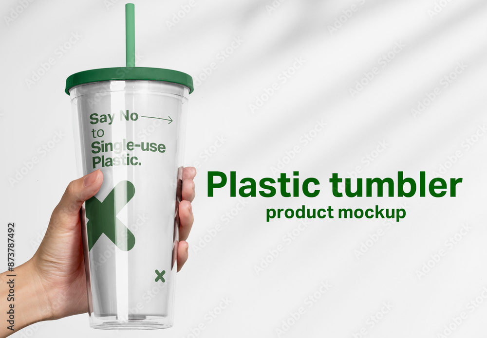 Plastic Tumbler Mockup With Generative AI Stock Template | Adobe Stock