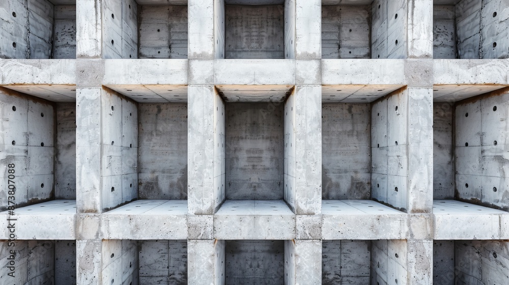 Detailed image of reinforced concrete structure, showcasing the ...