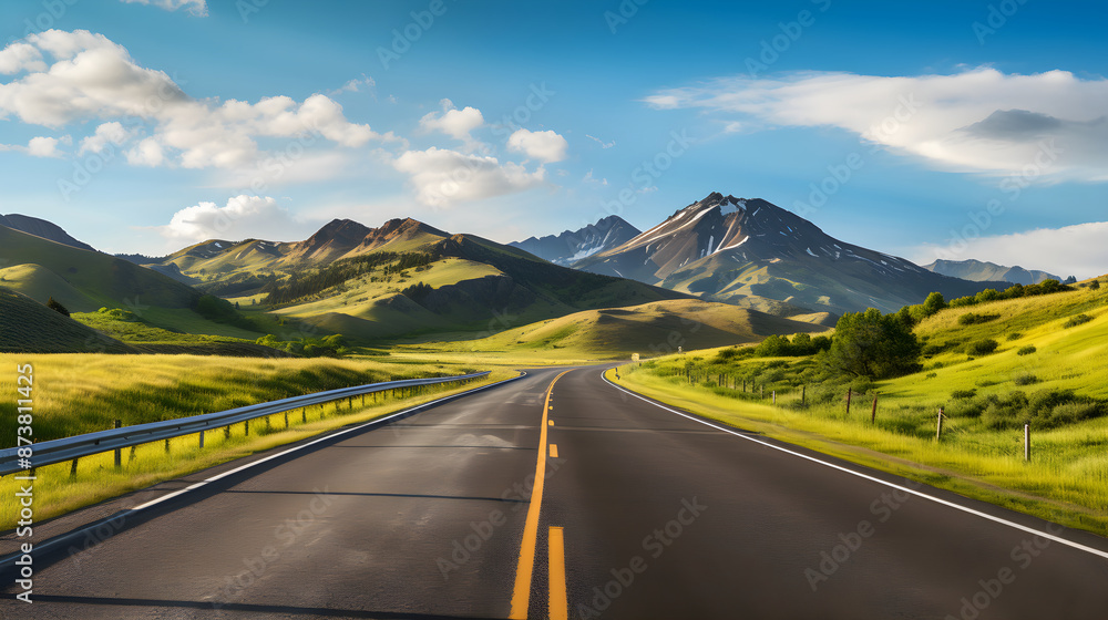 Open Road Adventure: An Inviting Asphalt Road to The Horizon Between ...