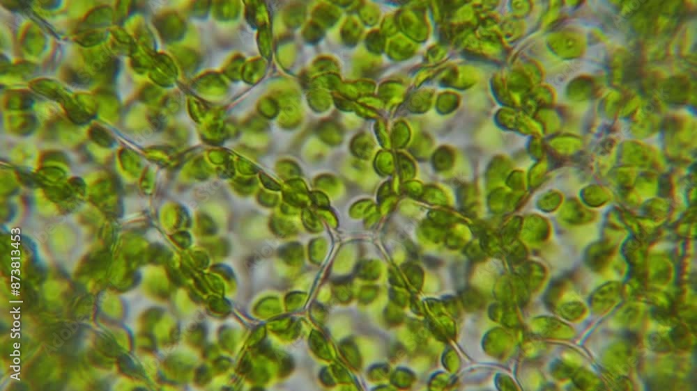 Chloroplast under microscope. Cell division. Cell Structure With Live ...