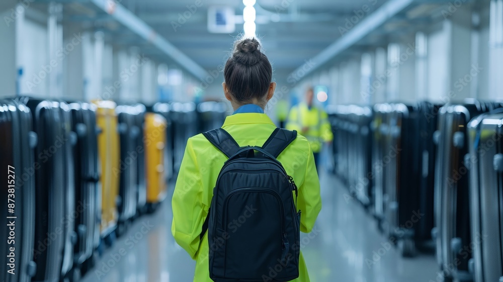 Efficient airport luggage delivery service, showcasing a well-organized ...