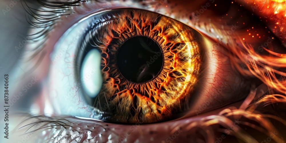 Human eye Eye health visualization Individual cataracts glowing ...