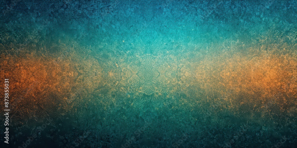 Teal and orange noise texture background with dark blurred gradient and grainy effect, teal ...