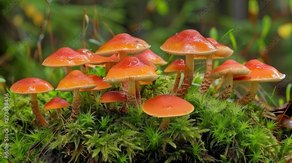 Mushrooms are a type of fungus that often grows in moss. Fungi are ...
