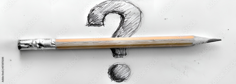 Pencil drawing of a question mark, on white background. hand drawn ...