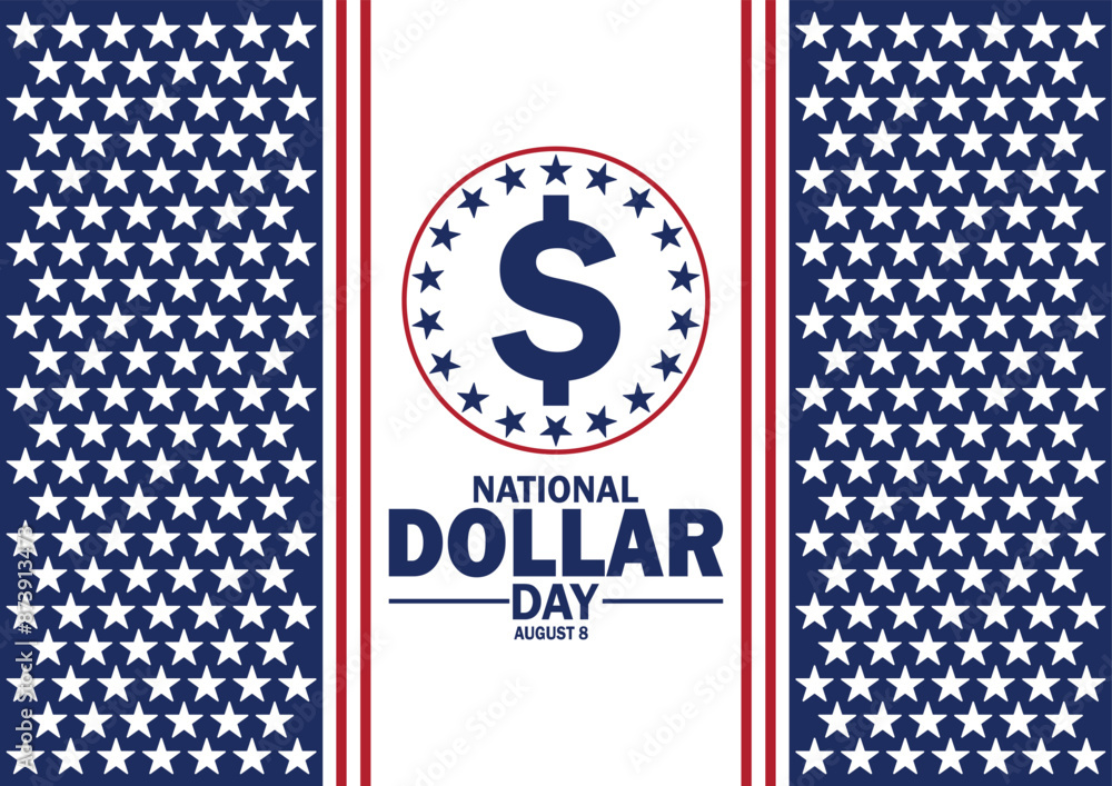 National Dollar Day wallpaper with shapes and typography, banner, card ...