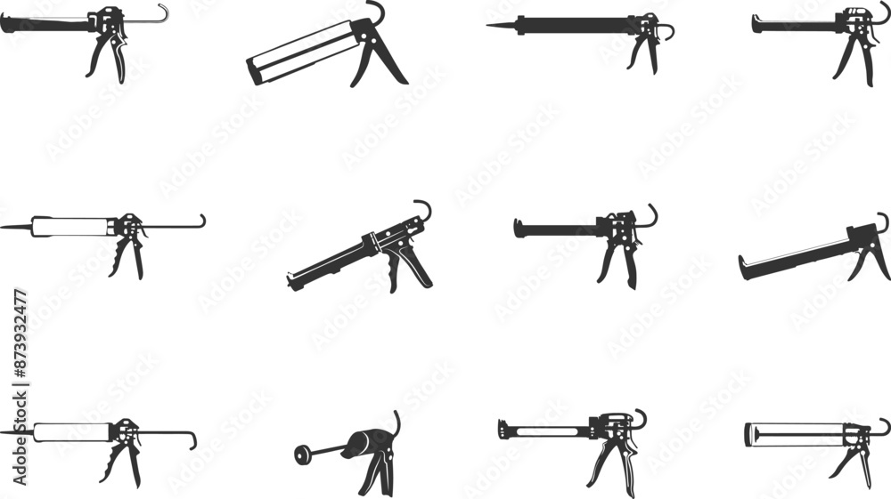 Caulk gun silhouette, Sealant caulking gun silhouette, Caulk gun svg ...