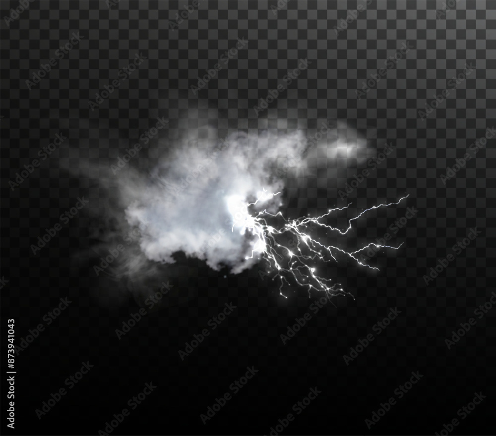 Light white isolated vector lightning png. Realistic natural glow white ...