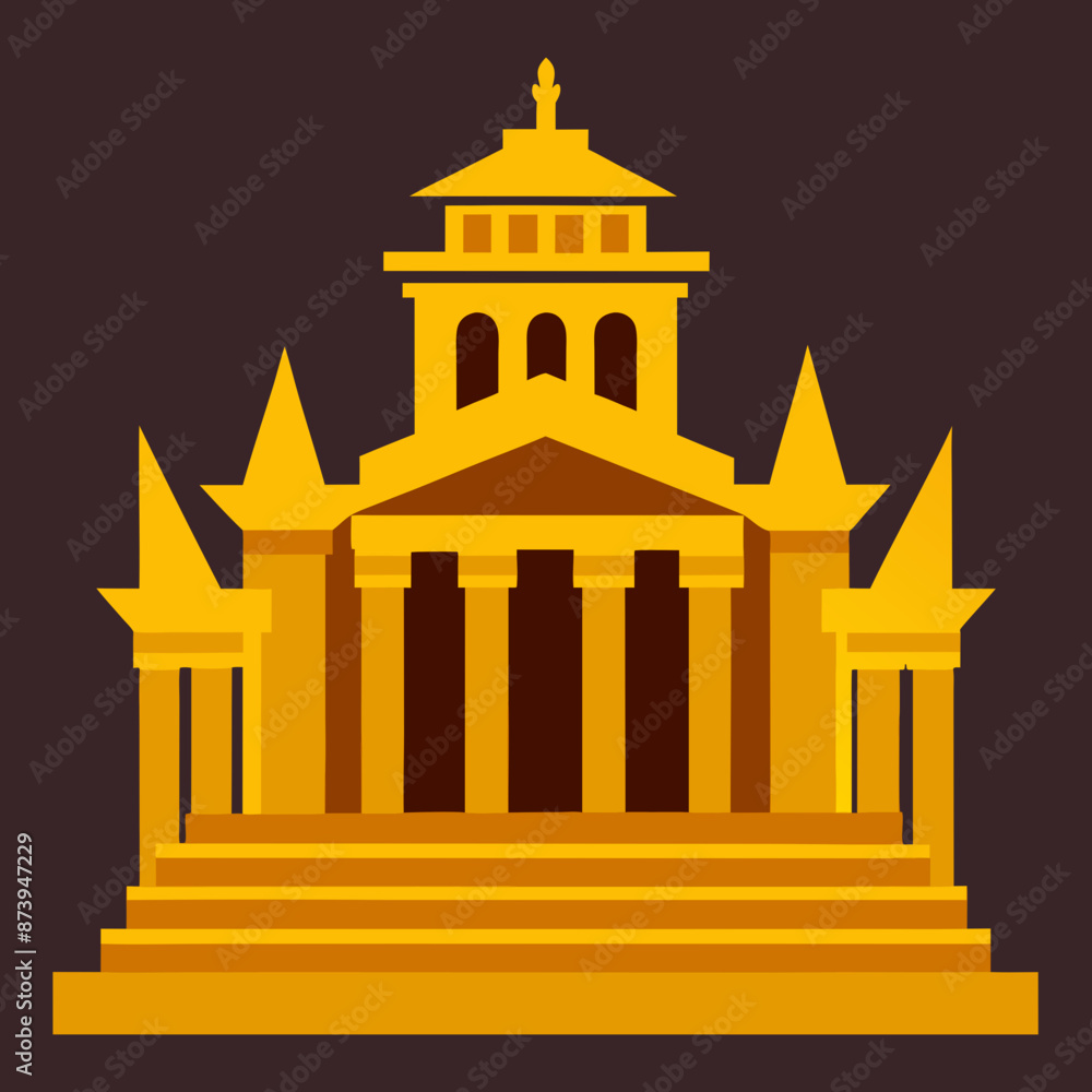 The Golden Palace of King Midas in Greek mythology vector illustration ...