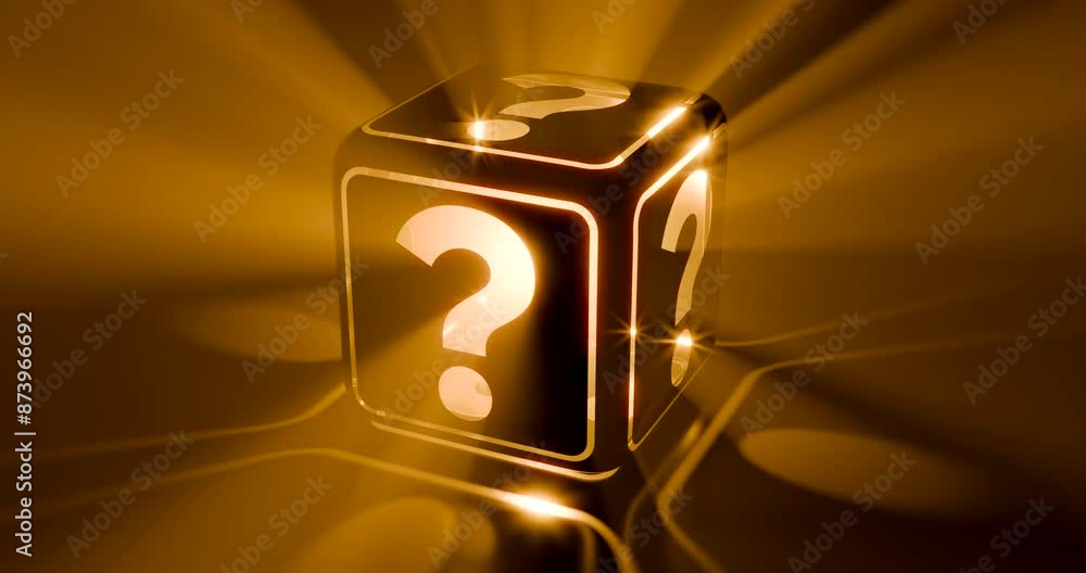 Vidéo Stock Iconic cube animation self emitting light rays through ...