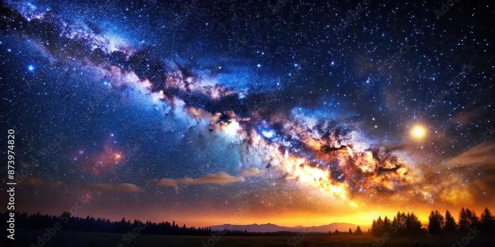 Beautiful night sky full of stars and galaxy, starry night, astronomy ...