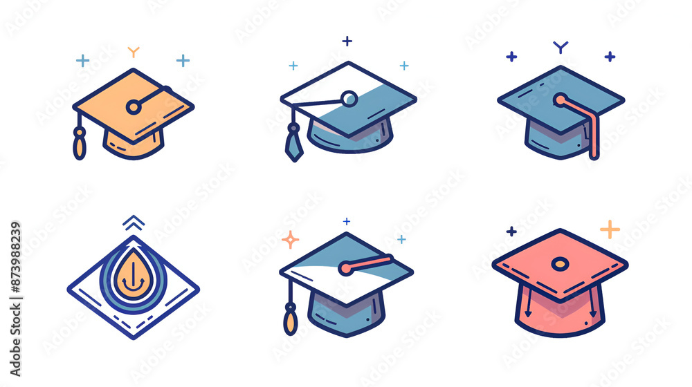 graduation cap icon, University Mortarboard, student graduation cap ...