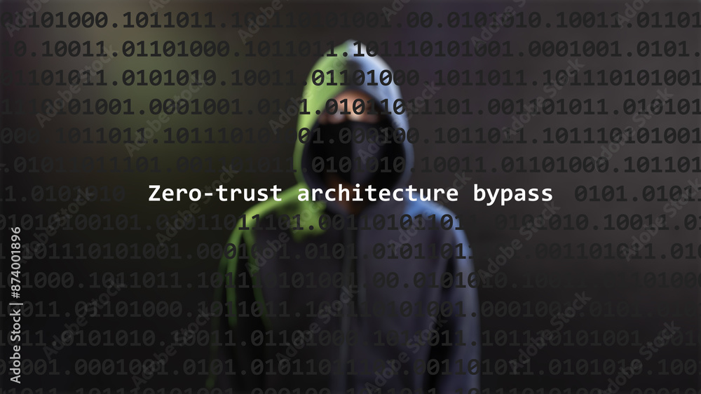 Cyber attack zero-trust architecture bypass text in foreground screen ...
