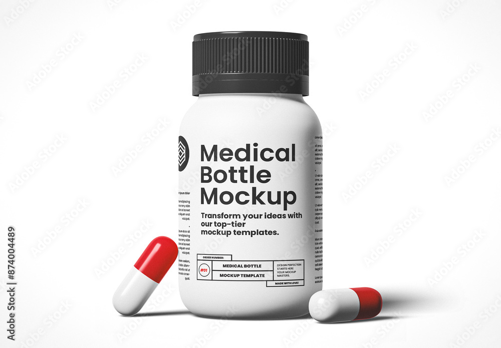 Medical Pill Bottle Mockup Stock Template | Adobe Stock