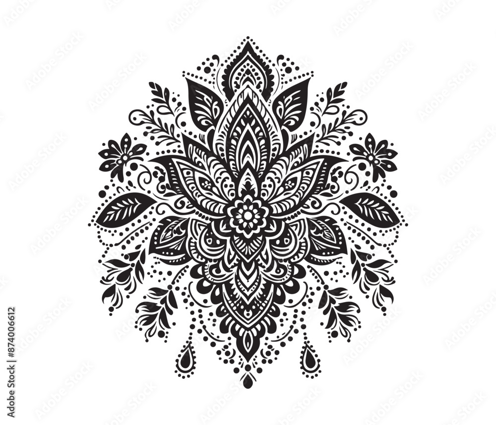 Vetor de Mehndi lace vector design,awesome Mehndi lace svg,high ...