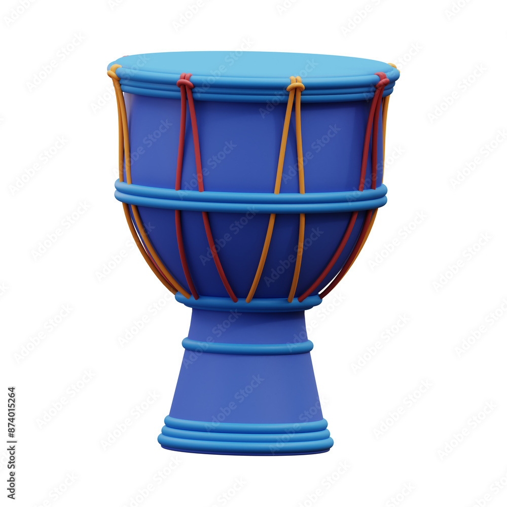 3d illustration of Gendang, a traditional Southeast Asian drum, with a ...