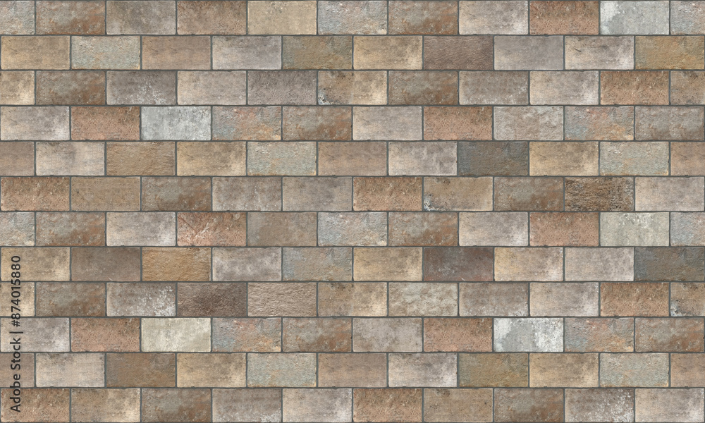 Multicolor brick wall texture. For interior or exterior cladding ...