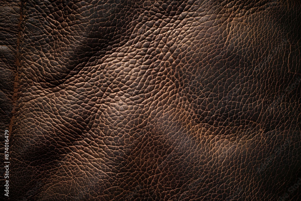 Dark brown leather background with soft light, showcasing high ...