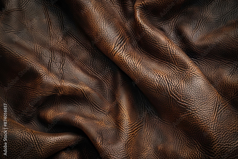 Dark brown leather background with soft light, showcasing high ...