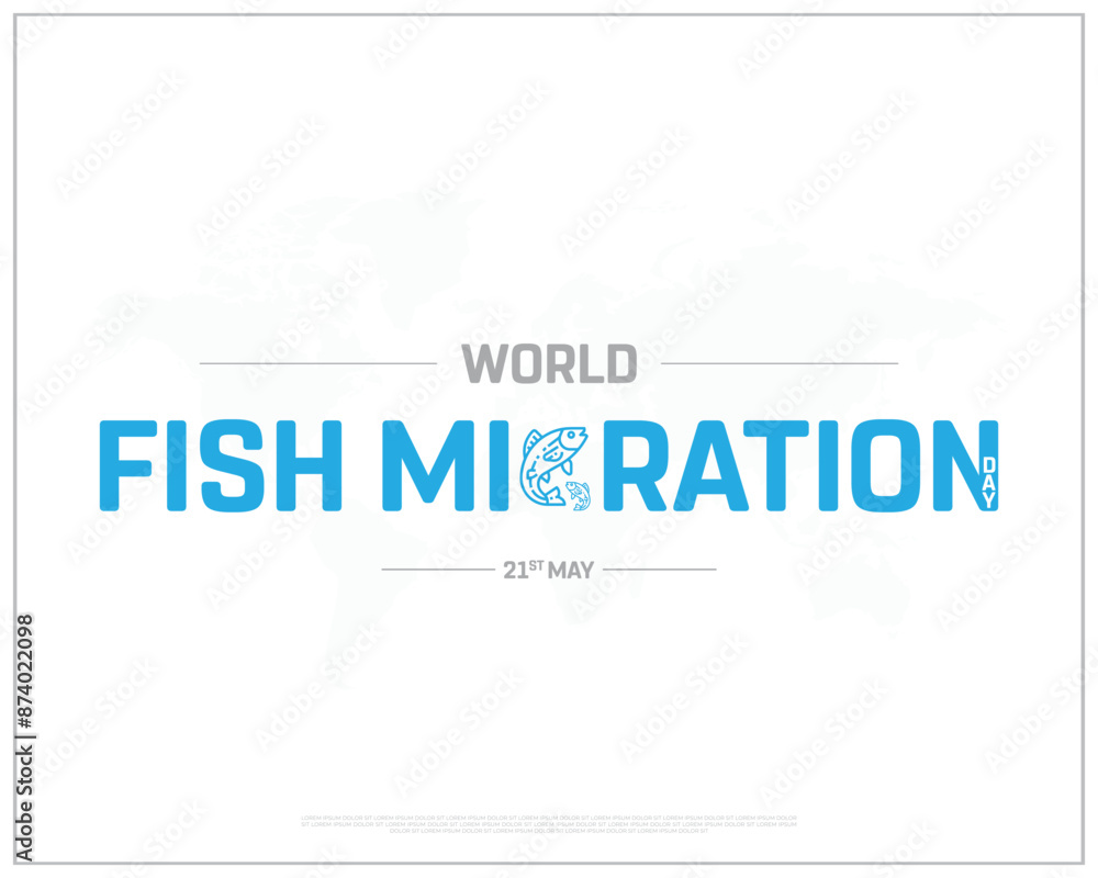 World Fish Migration Day, Happy Fish Migration Day, 21st May, Concept ...