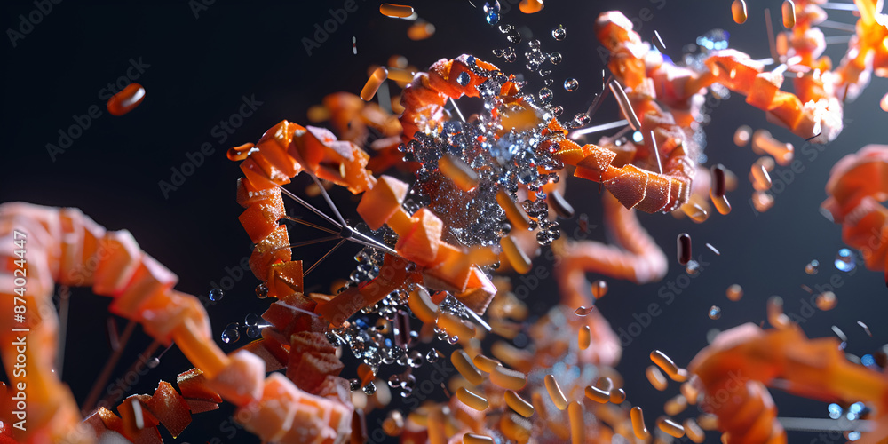 Detailed 3D Exploded View of CRISPR-Cas9 Genetic Engineering Mechanism ...