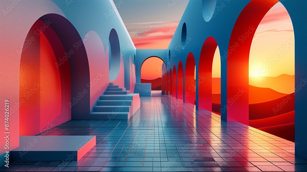 Craft a graphic design with geometric shapes and optical illusions ...