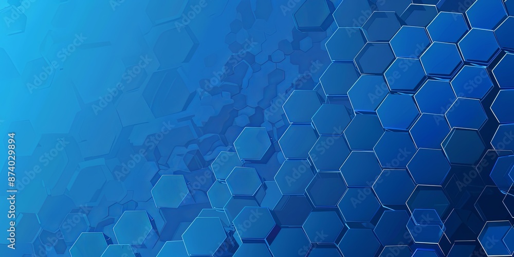 Abstract blue background with honeycomb pattern and glow, showcasing ...