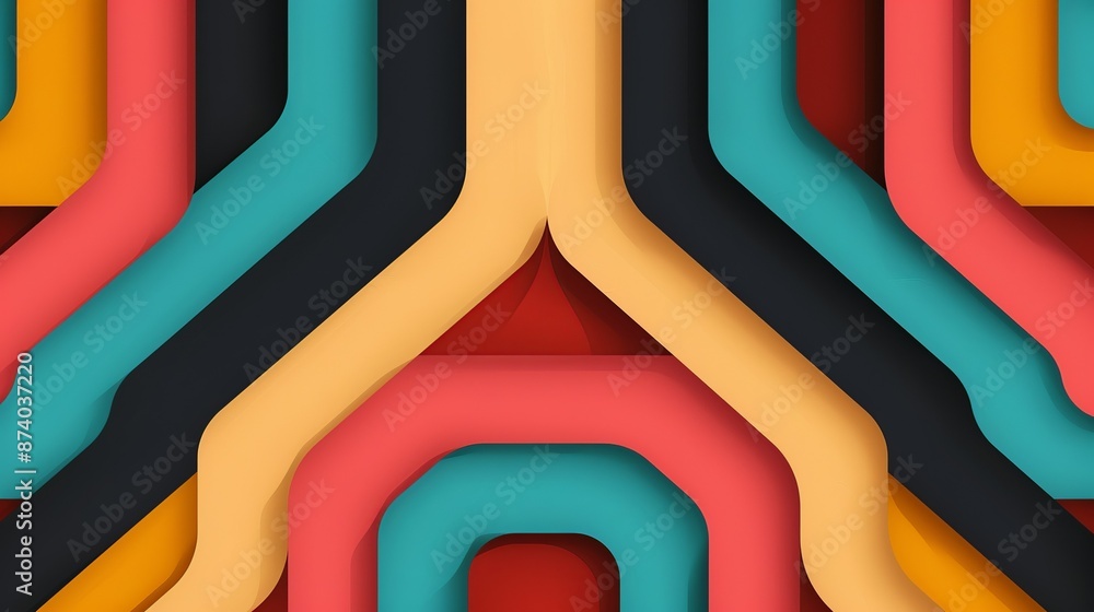 Produce an optical illusion artwork with complex patterns and geometric ...