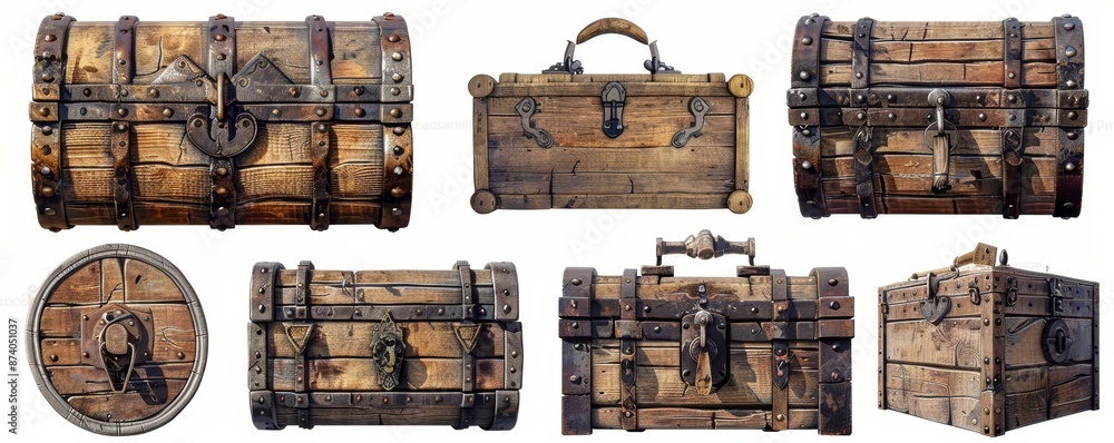 mediaeval opened unlocked and closed locked treasure antique vintage ...