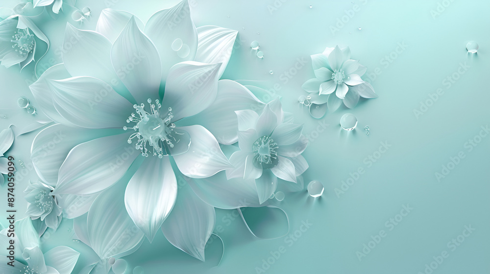 Soft blue flower, background for invitation card, wallpaper,Fractal ...