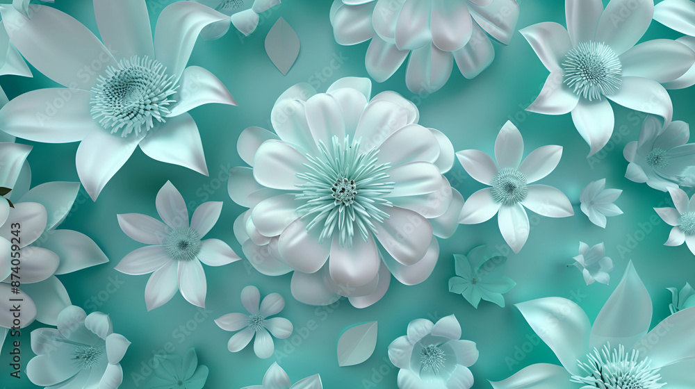 Soft blue flower, background for invitation card, wallpaper,Fractal ...