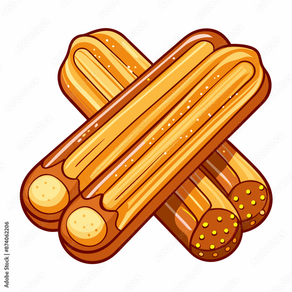 churros clipart cartoon Illustration drawing Stock Vector | Adobe Stock