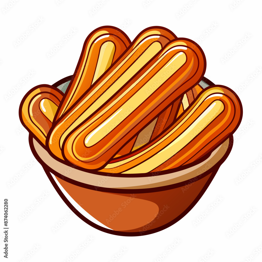 churros clipart cartoon Illustration drawing Stock Vector | Adobe Stock