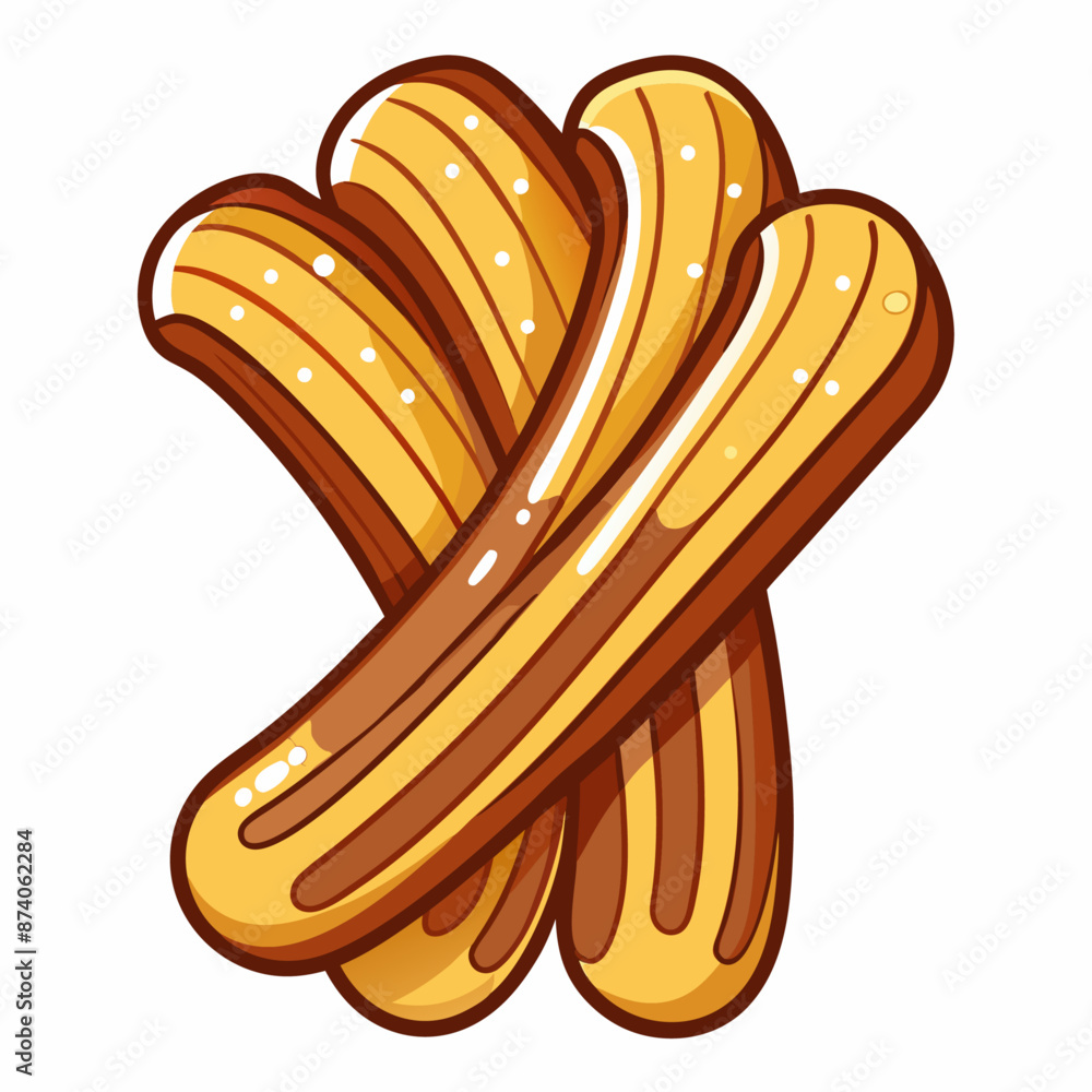 churros clipart cartoon Illustration drawing Stock Vector | Adobe Stock