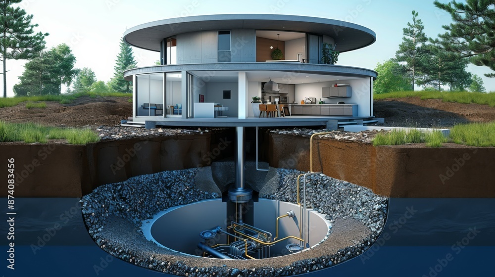 Detailed cross section diagram of septic tank interior before and after ...