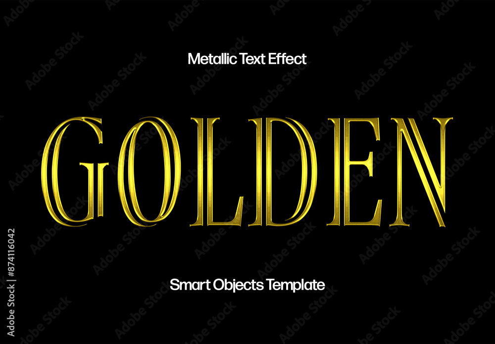 Elegant Golden Text Effect Mockup Stock Template | Adobe Stock
