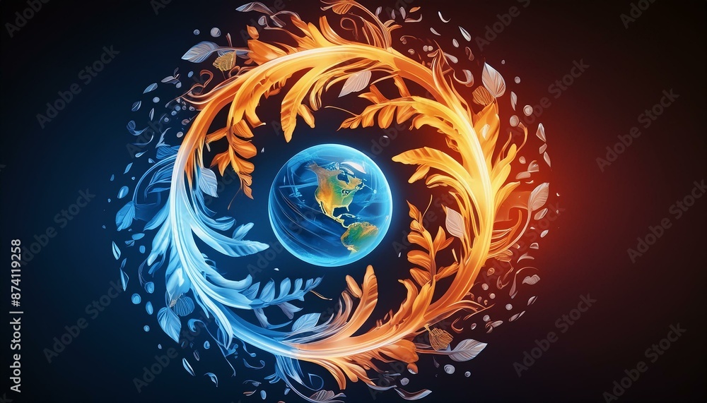 magic of the world, earth and fire, wallpaper background with a fire ...