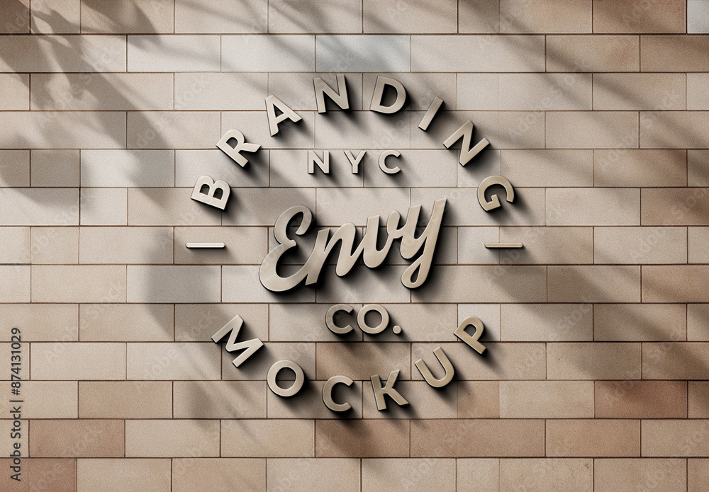 Metallic Sign Logo Mockup Stock Template | Adobe Stock