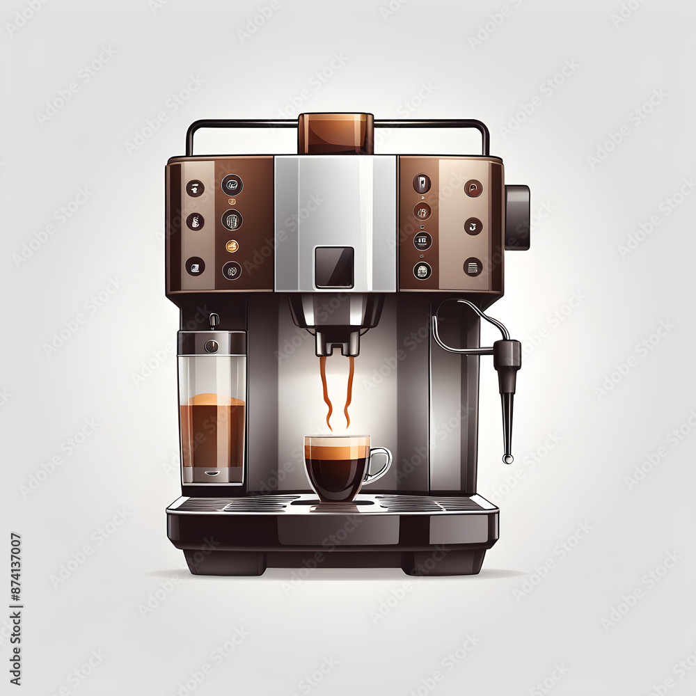 Coffee machine logo icon on white background, Generative AI Stock ...