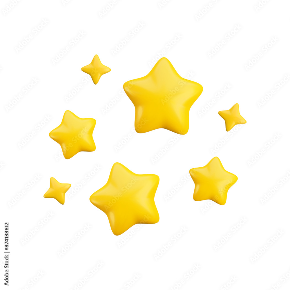 Vector 3d gold sparkling star composition on white background. Cute ...