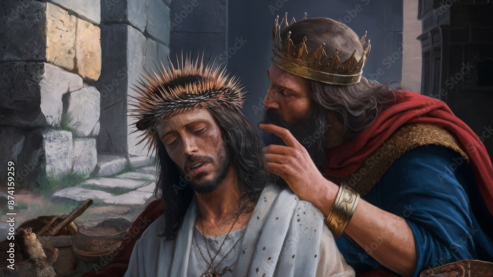 statue of jesus christ A dramatic depiction of a Jesus-like figure ...