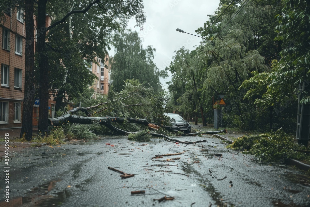 In the wake of the storm, city streets were covered with uprooted trees ...